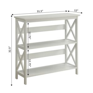 Convenience Concepts Oxford 3 Tier Bookcase, White