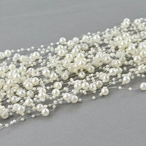 bettli 200 feet roll ivory pearl string party garland wedding centerpieces bridal bouquet decoration