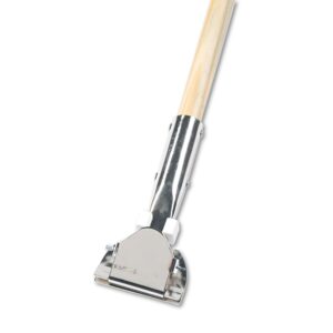 boardwalk 1490 clip-on dust mop handle, lacquered wood, swivel head, 1-inch dia. x 60in long