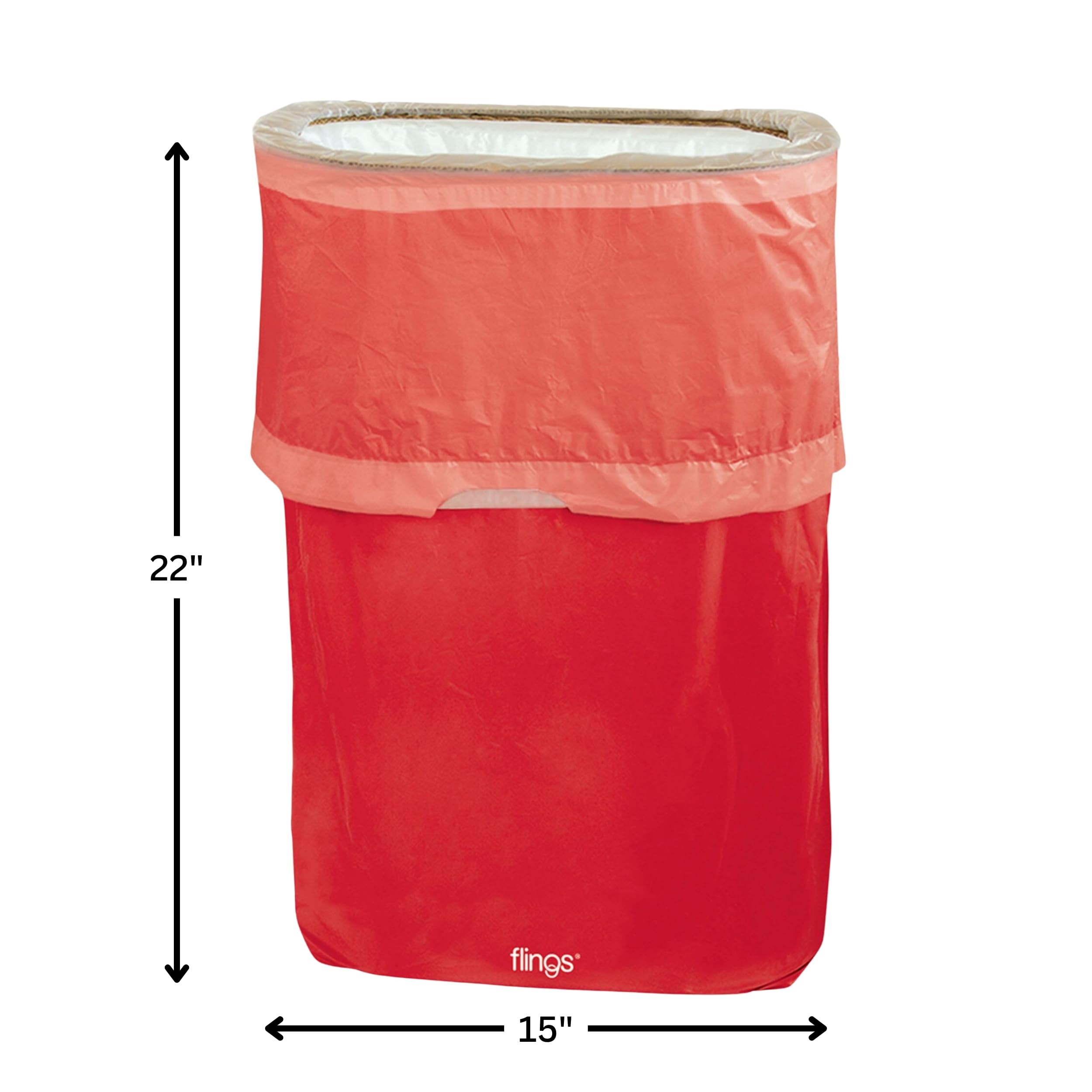 amscan Apple Red Flings Pop-Up Trash Bin, 22 x 15 x 10"/13 gallon