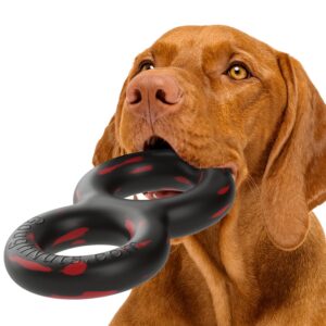 goughnuts — dog toys for aggressive chewers | virtually indestructible pull toy for medium breeds such as pit bulls and german shepherds | heavy duty tug dog toy | black