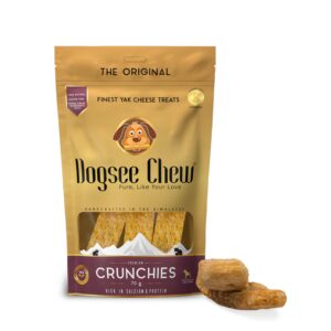 dogsee chew crunchies | 100% natural himalayan yak chews | helps fight plaque and tartar | maintains a healthy coat and shiny fur | ideal for dogs of all ages and breed - 0.15 lb