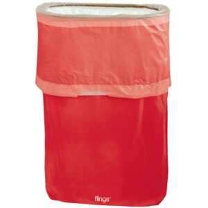 amscan apple red flings pop-up trash bin, 22 x 15 x 10"/13 gallon