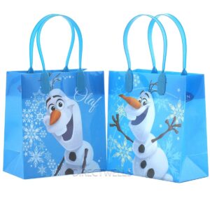 disney frozen olaf blue premium quality party favor reusable goodie small gift bags 12 (12 bags) by disney