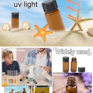 jiuwu 10 Pack Glass Vials with Screw Caps，Amber Small Vials,10 Ml Glass Vials,Glass Bottles for Sample,Essential Oil,Perfume,Liquid Sampling Sample