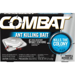 combat 45901 bait stations ant killer insecticide, black,silver