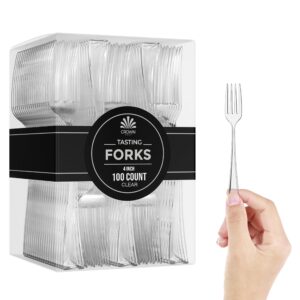 exquisite clear plastic mini forks 100 ct tasting forks disposable mini tasting forks mini plastic appetizer forks i mini fruit fork i tiny utensils i cake fork i mini serving forks…