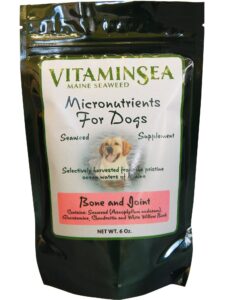 vitaminsea micronutrients for dogs | dried norwegian kelp seaweed supplement | all natural food additives | rockweed flakes w/glucosamine, chondroitin, white willow bark | bone & joint health | 6 oz