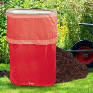 amscan Apple Red Flings Pop-Up Trash Bin, 22 x 15 x 10"/13 gallon