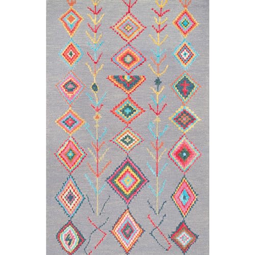 nuLOOM Hand Tufted Belini Area Rug, 4x6, Grey