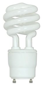 (2-pack) satco s8209 18-watt 4100k gu24 base mini spiral compact fluorescent lamp, 75w equal