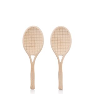 Suck UK Wooden Salad Servers Tennis Racket Shaped Serving Spoons Kitchen Utensils Set Of 2 Kitchen Gifts & Novelty Gifts For Tennis Lovers Wooden Spoons For Cooking Or Serving Salad Tongs