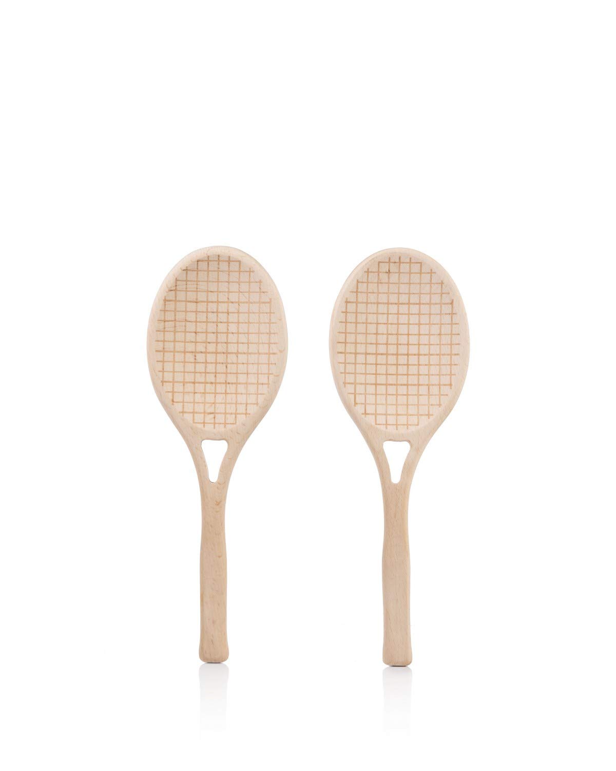 Suck UK Wooden Salad Servers Tennis Racket Shaped Serving Spoons Kitchen Utensils Set Of 2 Kitchen Gifts & Novelty Gifts For Tennis Lovers Wooden Spoons For Cooking Or Serving Salad Tongs