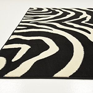 Unique Loom Wildlife Collection Area Rug - Okapi (7' 1" x 10' Rectangle Black/Cream)