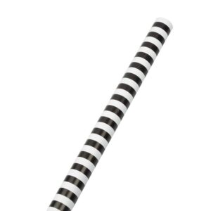 JAM Paper Gift Wrap - Striped Wrapping Paper - 25 Sq Ft (30 in x 10 Ft) - Black & White Stripes - Roll Sold Individually