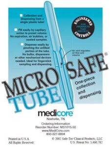 medicore medical supply 1015-50 microsafe capillary tube, pack of 50