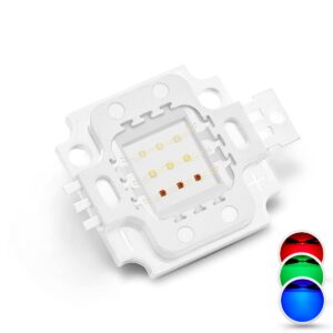 chanzon high power led chip 10w rgb common anode (300ma - 350ma for each color) multicolor super bright intensity smd cob 10 watt light emitter components diode 10 w bulb lamp beads diy lighting