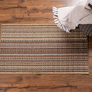 DII Fashion Contemporary Area Rug Non-Skid, Perfect for Bedroom, Living Room, Kitchen, Laundry, Washroom, Mudroom, Loft or Office, 20x30, Multi-Stripe