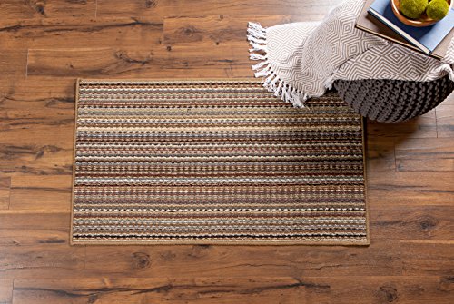 DII Fashion Contemporary Area Rug Non-Skid, Perfect for Bedroom, Living Room, Kitchen, Laundry, Washroom, Mudroom, Loft or Office, 20x30, Multi-Stripe