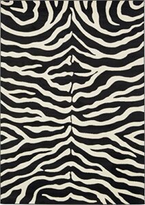 unique loom wildlife collection area rug - okapi (7' 1" x 10' rectangle black/cream)