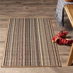 DII Fashion Contemporary Area Rug Non-Skid, Perfect for Bedroom, Living Room, Kitchen, Laundry, Washroom, Mudroom, Loft or Office, 20x30, Multi-Stripe