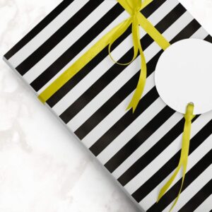 JAM Paper Gift Wrap - Striped Wrapping Paper - 25 Sq Ft (30 in x 10 Ft) - Black & White Stripes - Roll Sold Individually