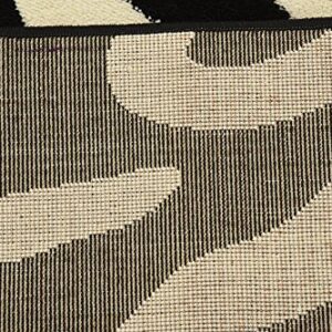 Unique Loom Wildlife Collection Area Rug - Okapi (7' 1" x 10' Rectangle Black/Cream)