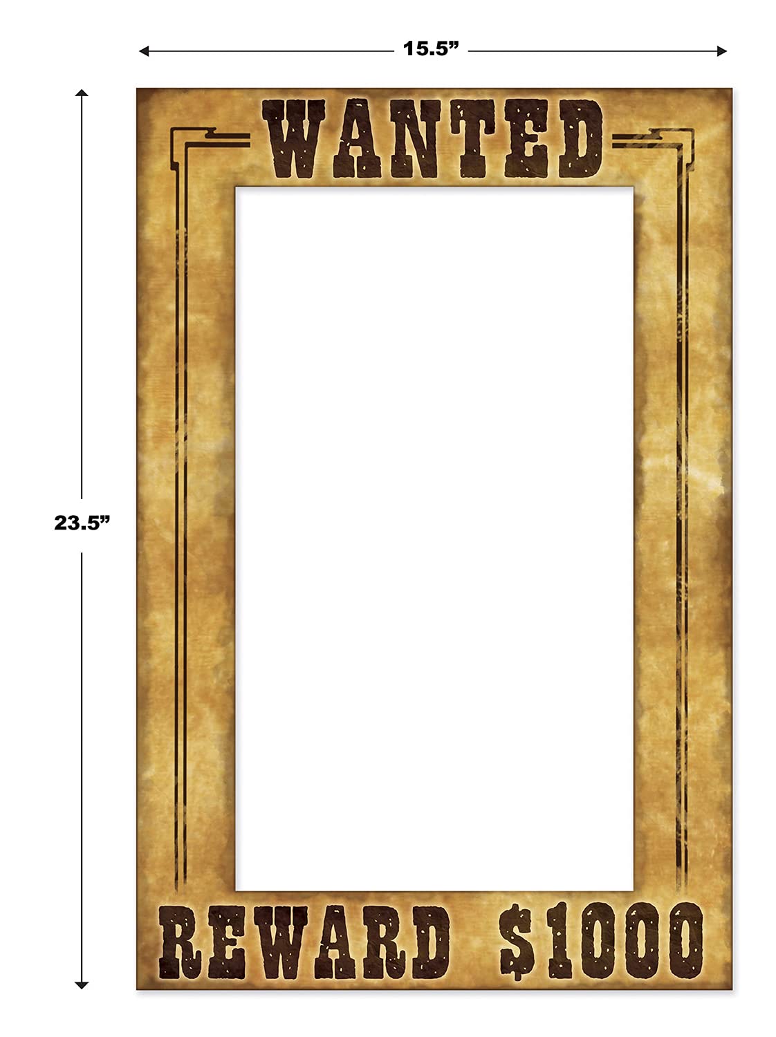 Beistle Western Wanted Photo Fun Frame