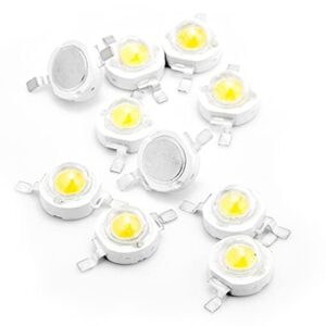 chanzon 10 pcs high power led chip 3w warm white 3000k - 3500k (input 600ma - 700ma / dc 3v - 3.4v / 3 watt) super bright intensity smd cob light emitter components diode 3 w bulb lamp diy lighting