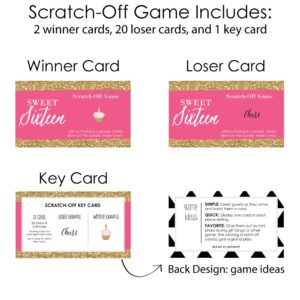 Big Dot of Happiness Chic 16th Birthday - Pink and Gold - Birthday Party Game Scratch Off Cards - 22 Count