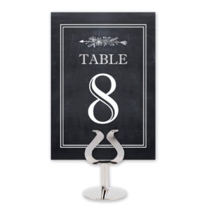 printed party table card numbers 1-25, double-sided, chalkboard theme