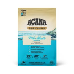 acana highest protein dry dog food, wild atlantic, fish recipe, 4.5lb