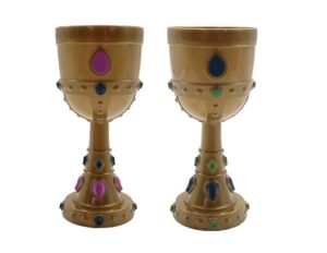 otc - medieval style jeweled goblet king queen pirate halloween (colors may vary) (2-pack)