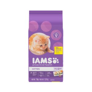 iams proactive health healthy kitten dry cat food with chicken, 7 lb. bag