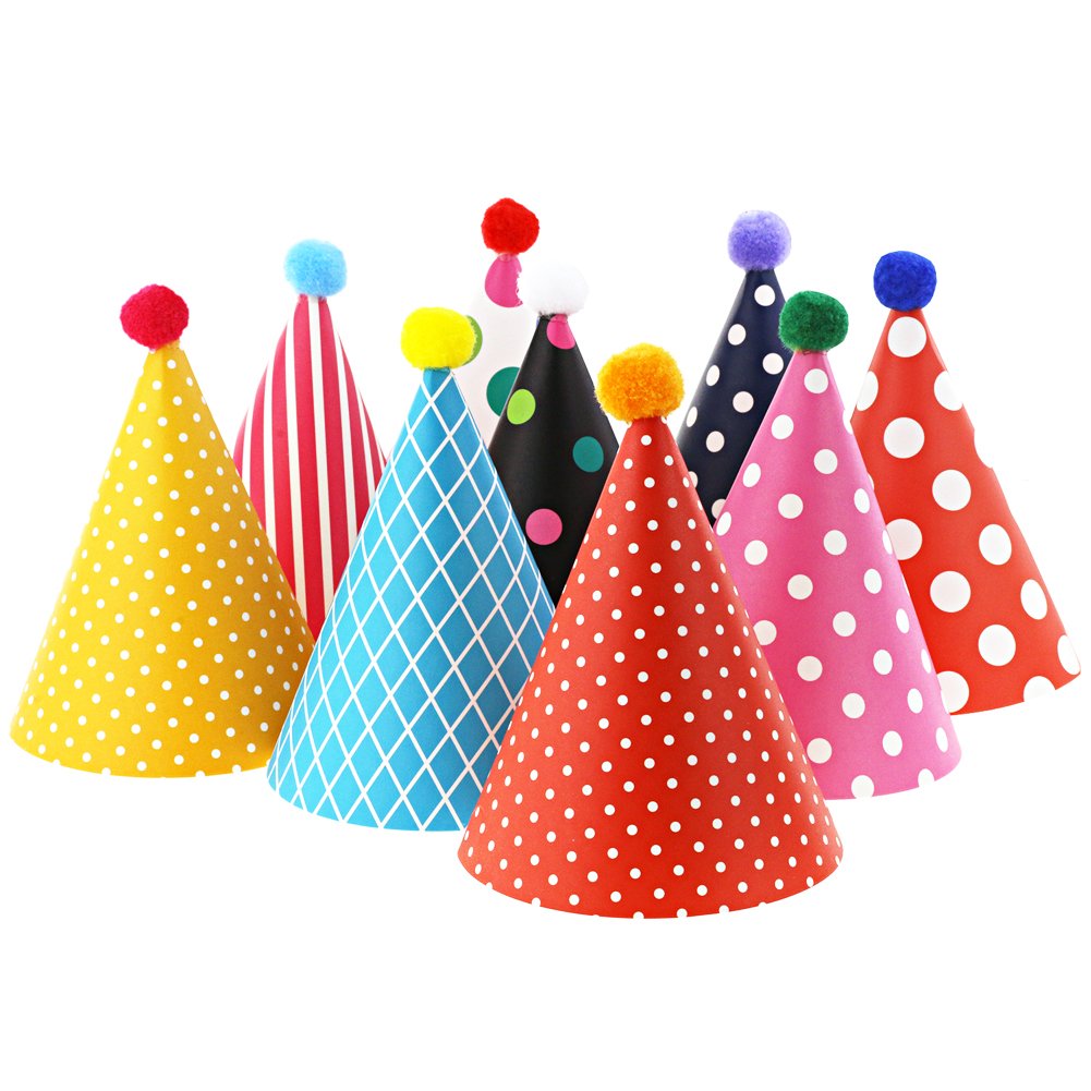 Vesil Kids Birthday Party Hats, Assorted