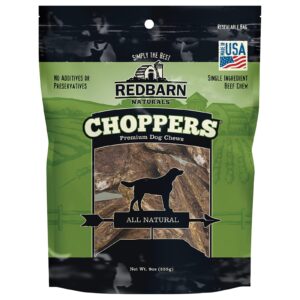 redbarn beef lung choppers dog chew | all-natural high-protein low-fat grain-free, highly palatable treats sourced from grass-fed cattle (pack of 2)