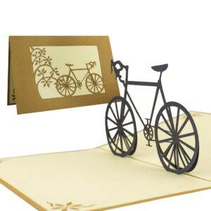 diese-klappkarten bicycles pop up card, bike gift idea for him and for her, birthday greetings for bicycle lovers, holiday voucher for bicycle tour, fathers day card bike,t05 black