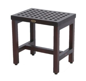 decoteak espalier 18" lattice teak shower bench