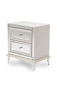 michael amini hollywood loft upholstered nightstand, frost