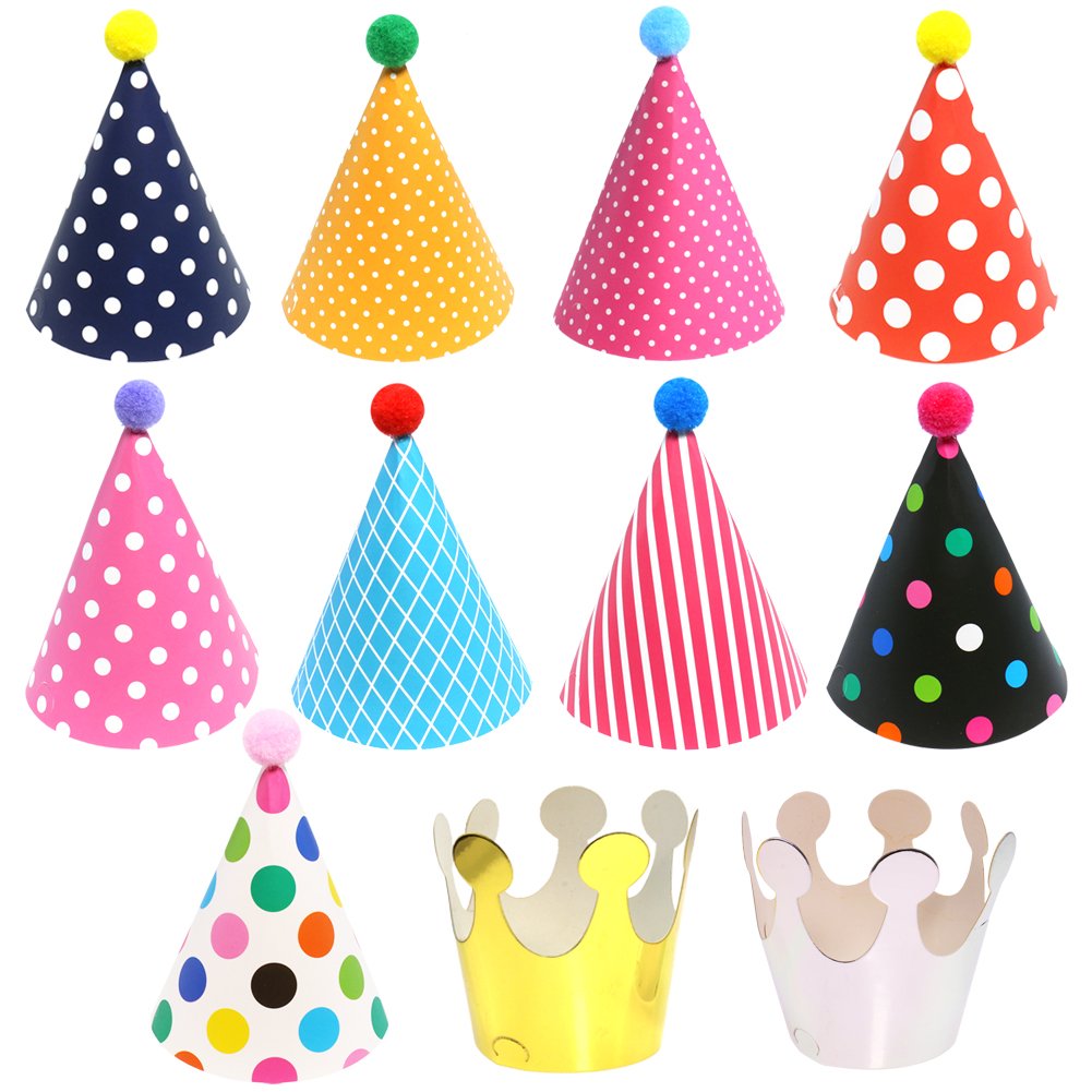 Vesil Kids Birthday Party Hats, Assorted