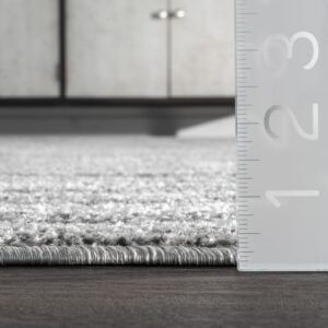 nuLOOM 4' x 6' Performance Indoor Area Rug, Non-Shed, Power Loomed High-Traffic Area Rug for Living Room, Bedroom, Home, Sherill Grey