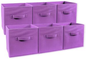 greenco foldable storage cubes non-woven fabric -6 pack-(purple)