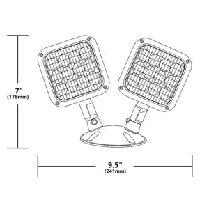 NICOR Lighting Wet Location Emergency LED Remote Dual Light Fixture (ERL4-10) , Gray