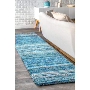 nuLOOM Classie Hand Tufted Shag Area Rug, 5' x 8', Sky Blue