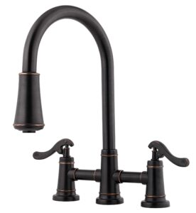 pfister lg531ypy ashfield 2-handle pull-down kitchen faucet in tuscan bronze, 1.8 gpm