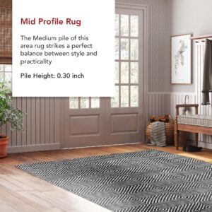 nuLOOM Ago Geometric Wool Area Rug, 5x8, Grey