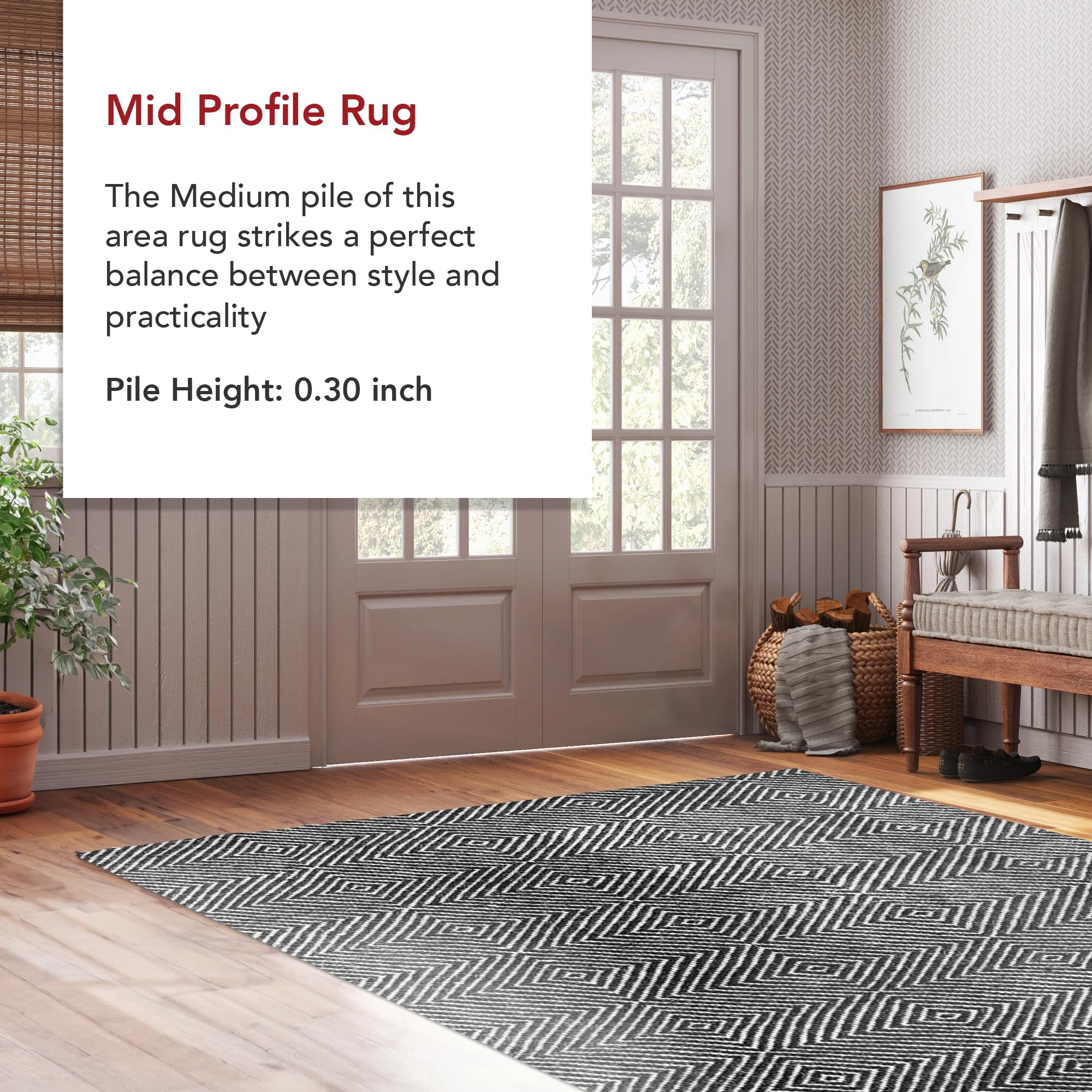 nuLOOM Ago Geometric Wool Area Rug, 5x8, Grey