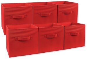 greenco foldable storage cubes non-woven fabric -6 pack-(red)