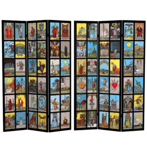 6 ft. tall double sided rider-waite tarot canvas room divider