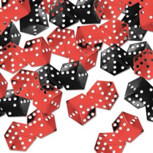 beistle dice confetti, 0.5 oz, red/black